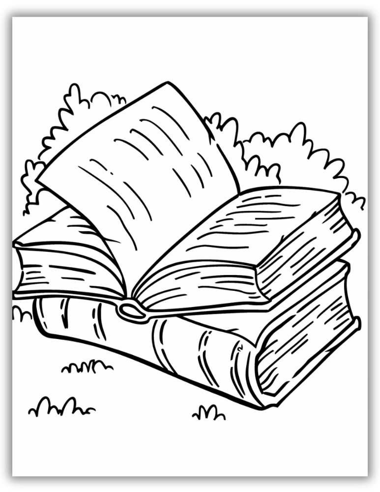 Book Coloring Page - Free Printable Designs to Spark Creativity