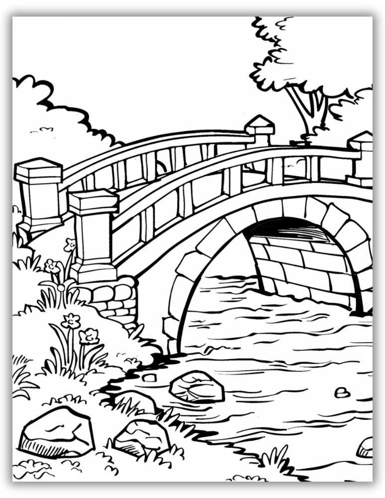 Bridge Coloring Page - Free Printable Designs for All Ages