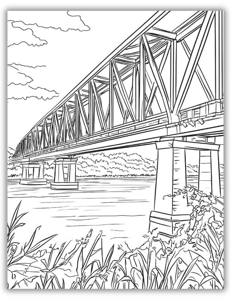 Bridge Coloring Page - Free Printable Designs for All Ages