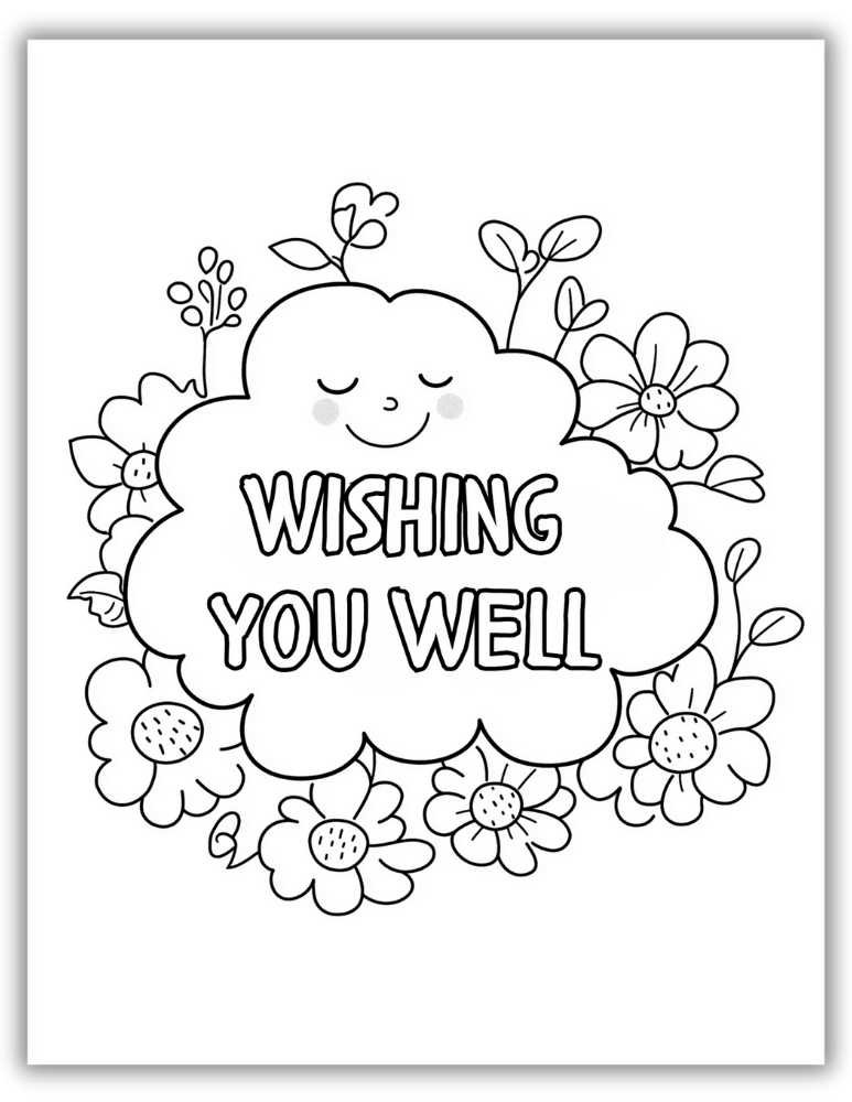 Get Well Coloring Pages - Free Printable Designs for Cheer