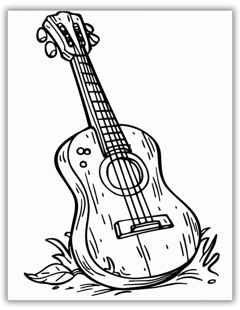 Guitar Coloring Pages - Free Fun Designs for All Ages