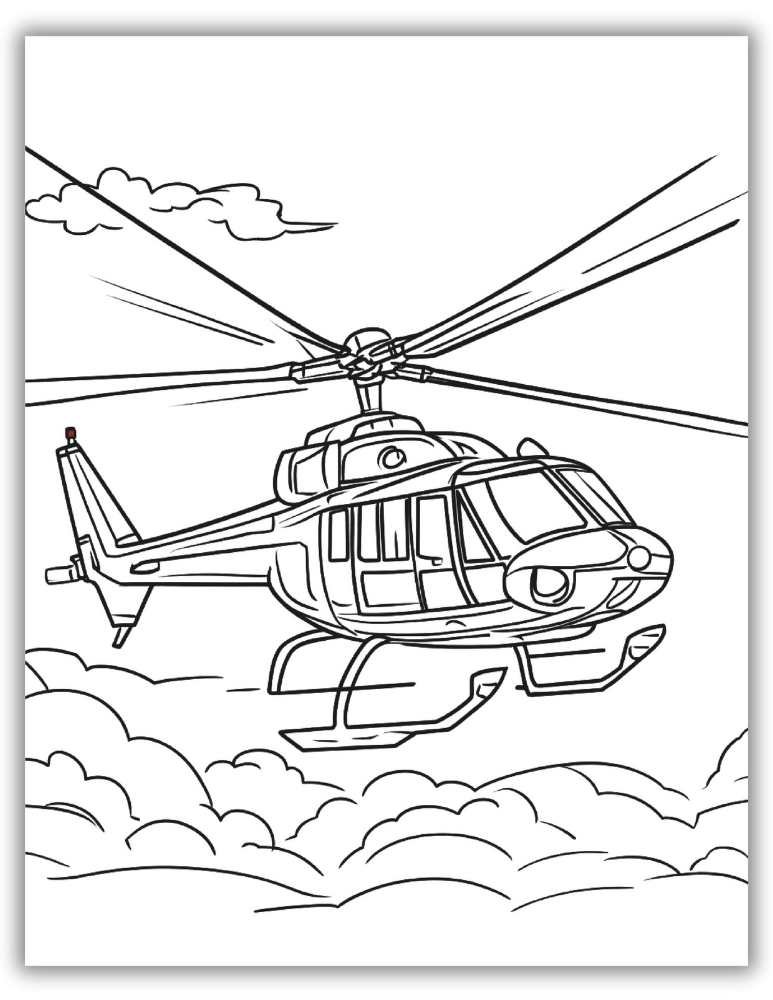 Printable Helicopter Coloring Pages - Fun and Free to Download