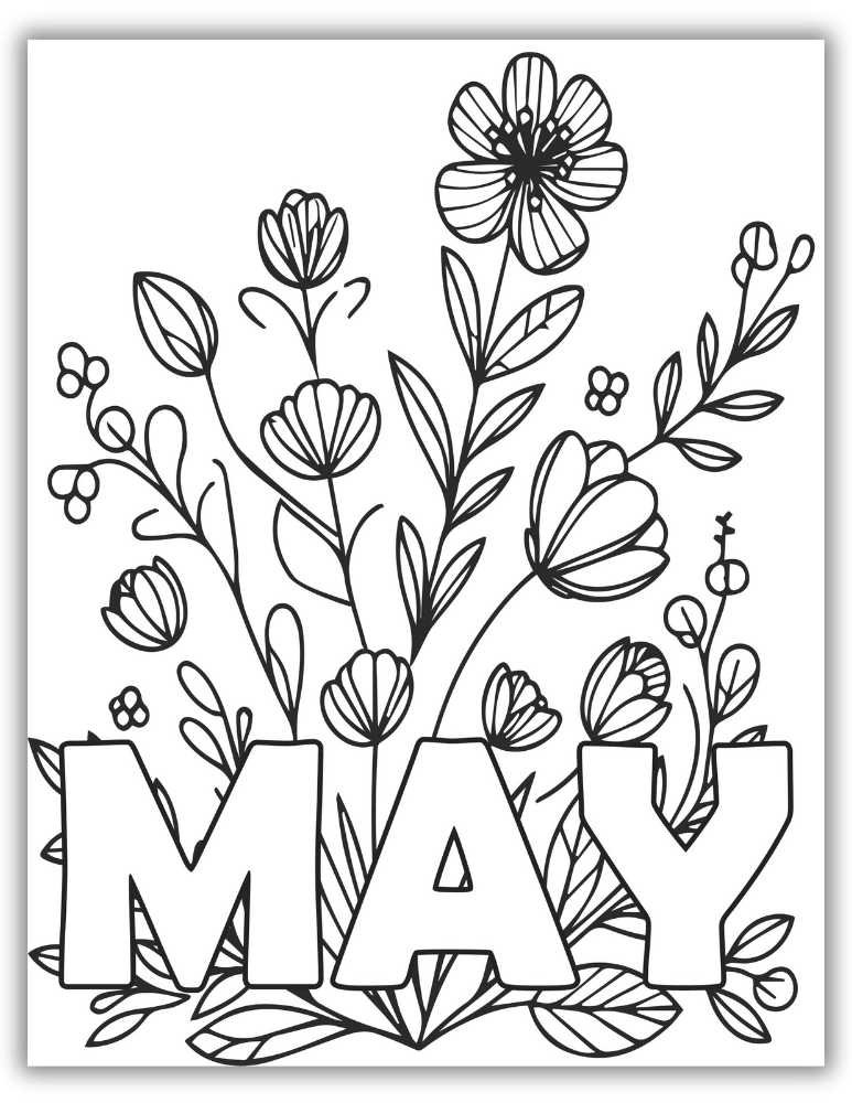 May Coloring Pages - Free Printable Designs for Spring Fun