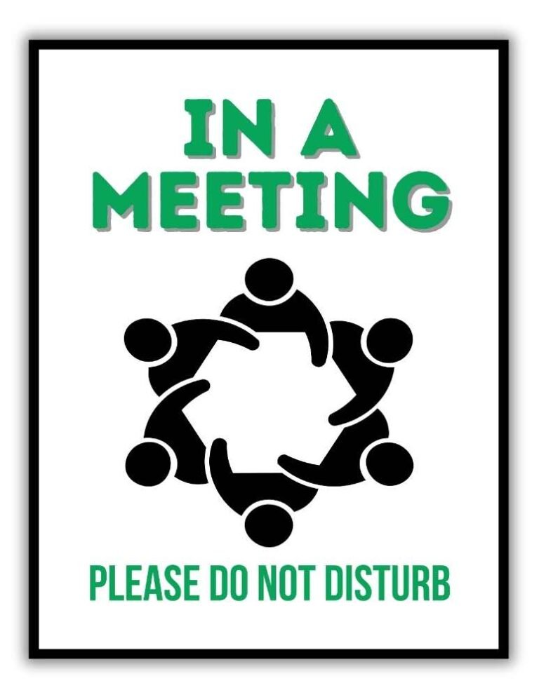 In a Meeting Sign Printable - Free Downloadable Office Signs