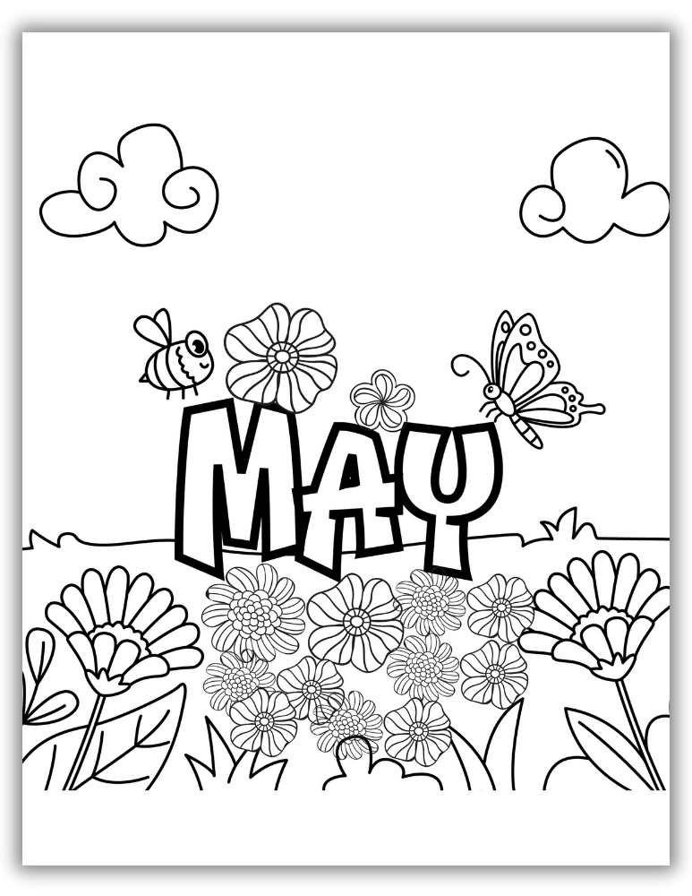 May Coloring Pages - Free Printable Designs for Spring Fun