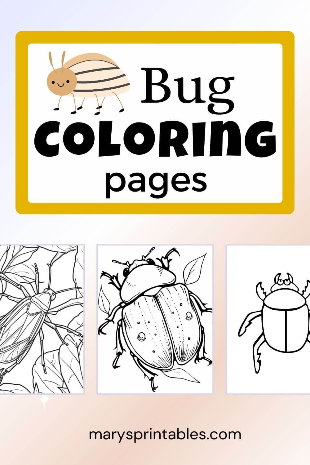 Free Bug Coloring Pages Printable for Kids and Adults