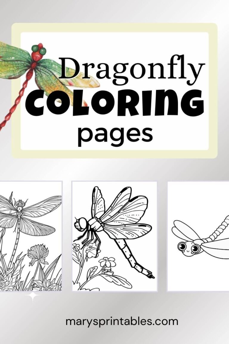 Dragonfly Coloring Page - Free Printable Designs to Relax