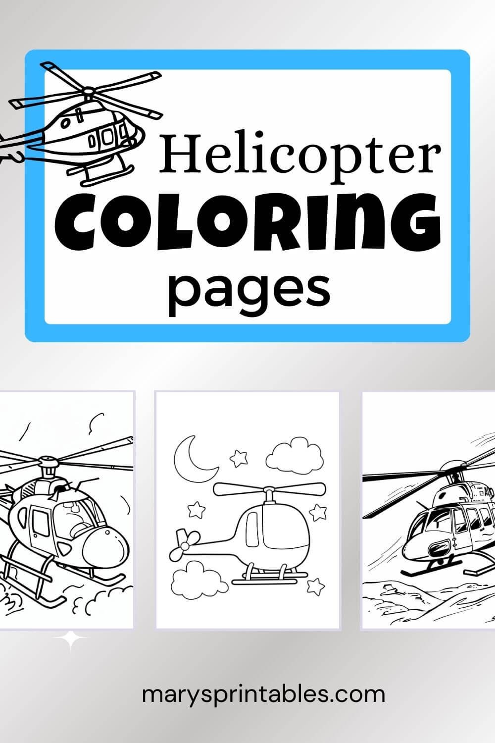 Printable Helicopter Coloring Pages - Fun and Free to Download