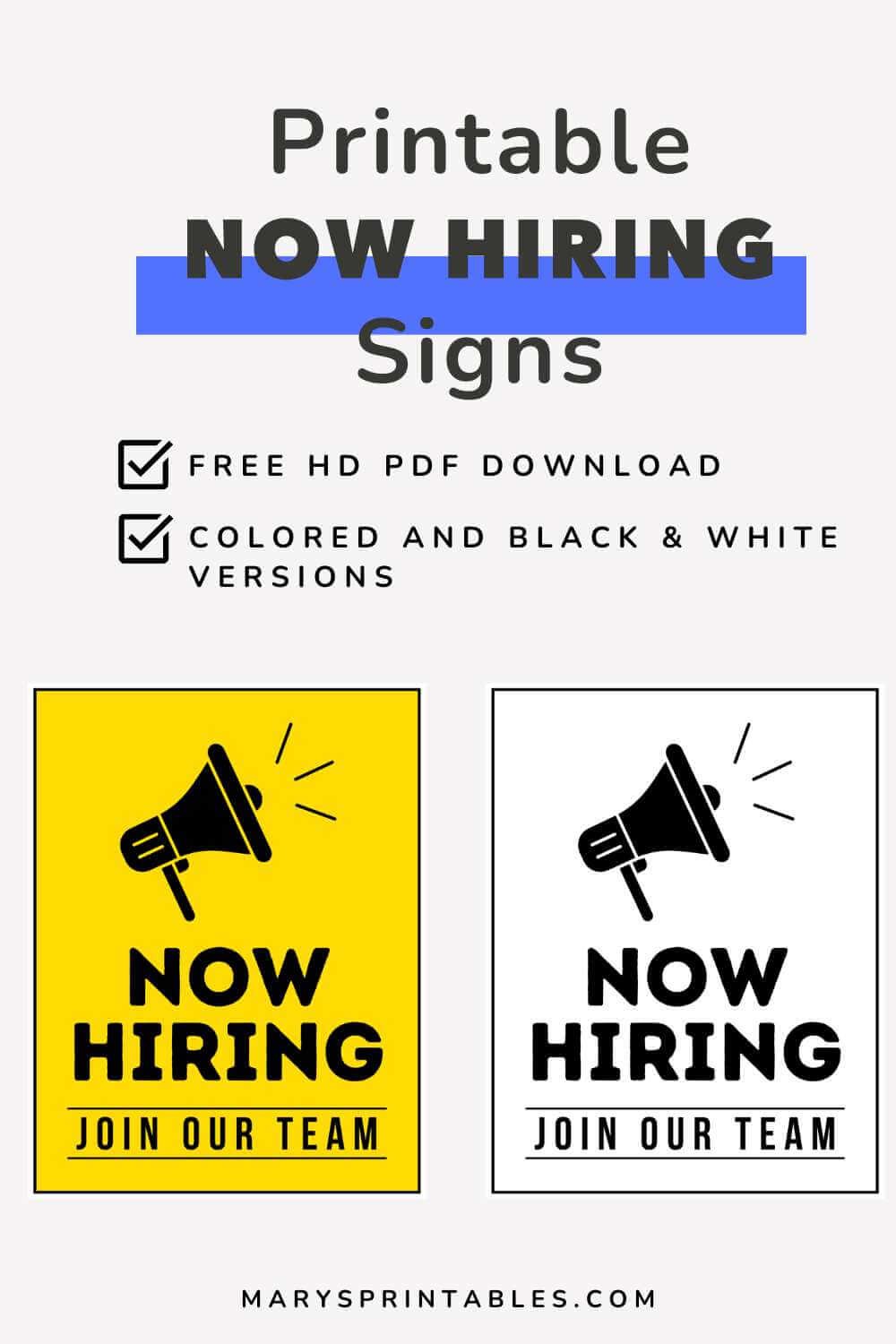 Now Hiring Sign Printable – Attract Talent with Easy Designs