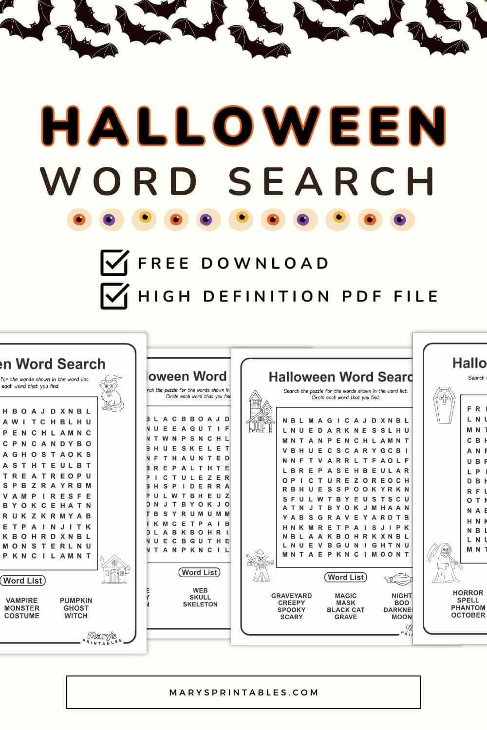 Printable Halloween Word Search – Fun, Free Puzzles for Kids