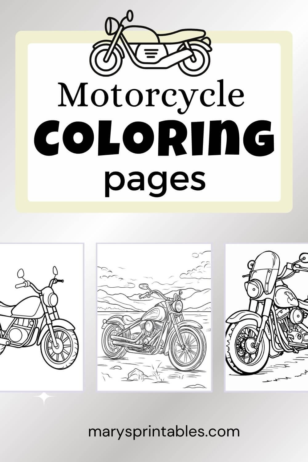 Motorcycle Printable Coloring Pages - Free Designs to Download