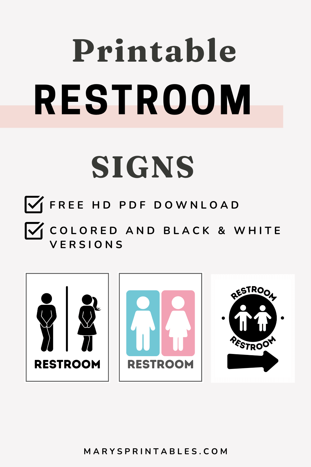 Printable Restroom Signs - Free, Clear & Easy to Use