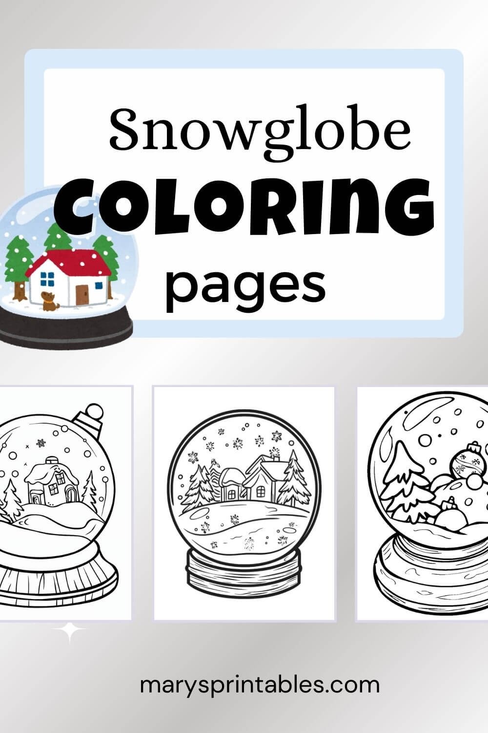 Winter Snow Globe Coloring Page – Fun Printable Activity